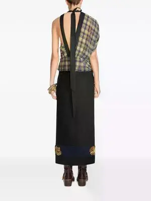 Dries Van Noten Long Embroidered Wool Skirt