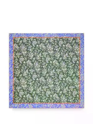 Dries Van Noten Silk Square Scarf - Green
