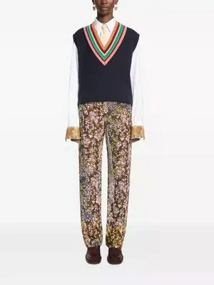 Dries Van Noten Elasticated Jacquard Pants - Brown