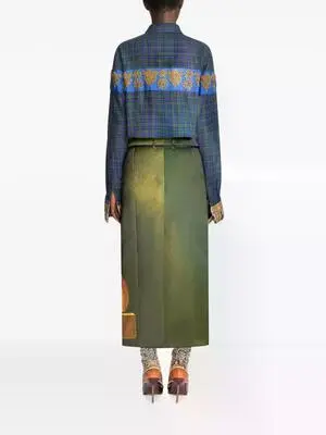 Dries Van Noten Printed Duchesse Long Skirt