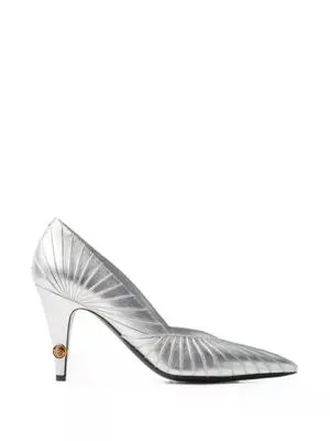 Versace Metallic Nappa Pumps 90 Mm - Silver