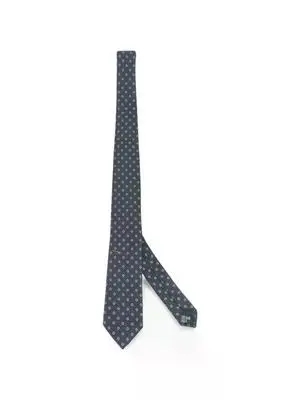 Giorgio Armani Geometric-pattern Silk Tie - Blue