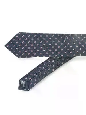 Giorgio Armani Geometric-pattern Silk Neck Ties - Blue