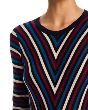 T Tahari Striped Midi Flared Dress