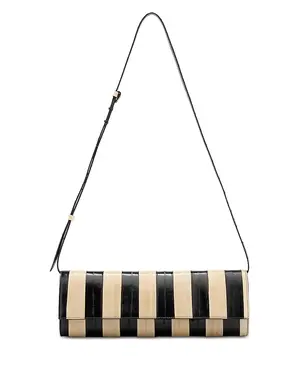 Proenza Schouler Hex Striped Eel Clutch - Black/ivory