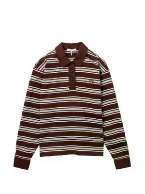 Rag & Bone Striped Collared Top - Brown