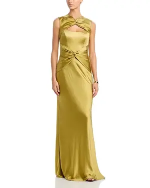 Amsale Cutout Gown - Moss
