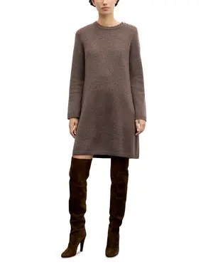 Gerard Darel Wool Shift Sweater Dress