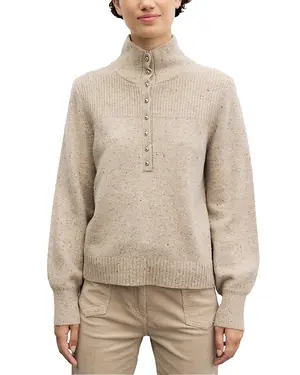 Gerard Darel Ryana Wool Mock Neck Sweater - Camel