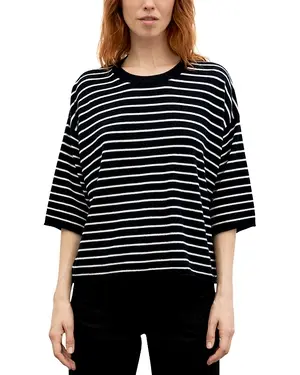 Gerard Darel Raya Wool Elbow Sleeve Tee - Silver