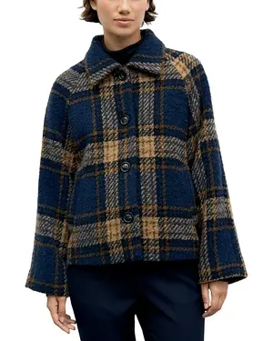 Gerard Darel Almy Plaid Coat - Blue