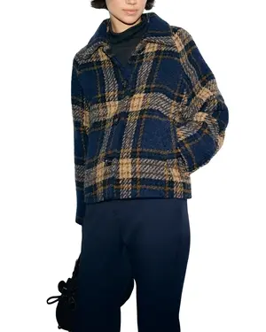 Gerard Darel Almy Plaid Coat