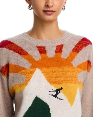 Aqua Cashmere Sunrise Skiier Crewneck Sweater Exclusive