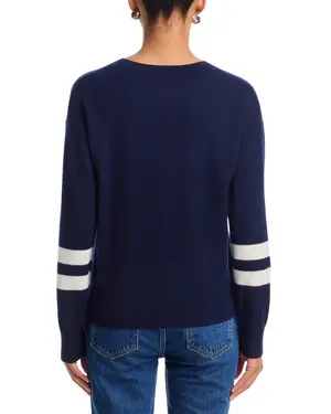 Aqua Cashmere Gameday Varsity Stripe Sweater Exclusive