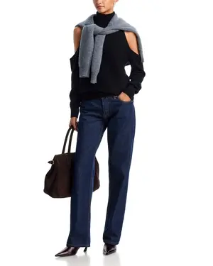 Aqua Cashmere Turtleneck Cold Shoulder Sweater Exclusive