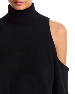 Aqua Cashmere Turtleneck Cold Shoulder Sweater Exclusive