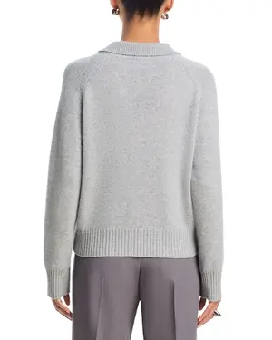 Aqua Cashmere Collared Crewneck Sweater Exclusive