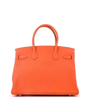 Hermès Birkin 30 Handbag Orange Clemence With Gold Hardware