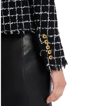 Balmain Cropped Tweed Jacket