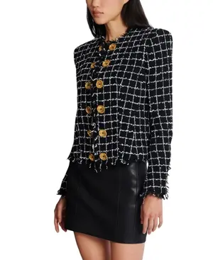 Balmain Cropped Tweed Jacket