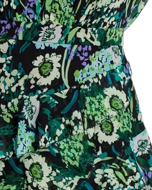 Saloni Fleur Ruffle Midi Dress