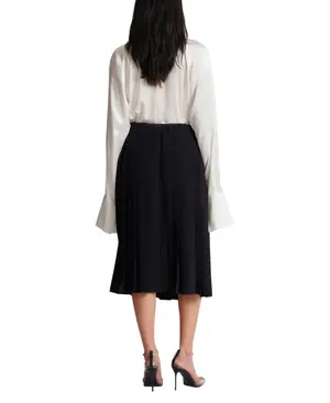 Balmain Pleated Midi Skirt With Embellished Detail
