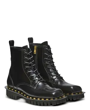 Balmain Glazed Leather Army Boots