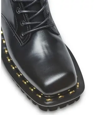 Balmain Glazed Leather Army Boots