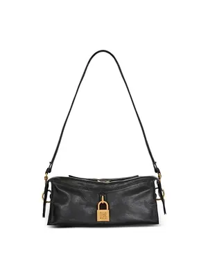 Balmain Pulse Shoulder Bag In Calfskin Leather - Black