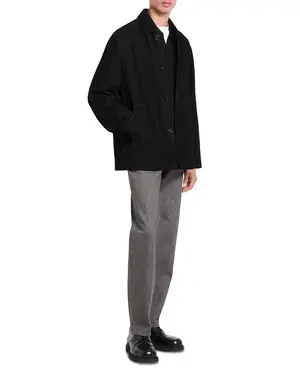 Theory Luxe Element Four Button Suede Car Coat