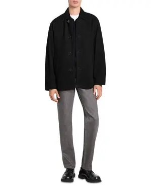 Theory Luxe Element Four Button Suede Car Coat