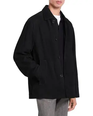Theory Luxe Element Four Button Suede Car Coat