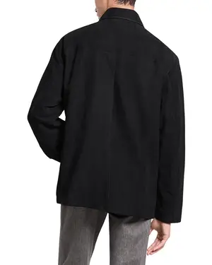 Theory Luxe Element Four Button Suede Car Coat
