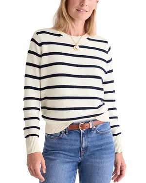 Vineyard Vines Cotton Roll Neck Sweater - Marshmallow/ Navy
