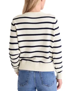 Vineyard Vines Cotton Roll Neck Sweater - Marshmallow/ Navy