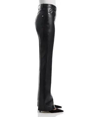 Cinq À Sept Stevie Faux Leather Mid Rise Bootcut Jeans - Black