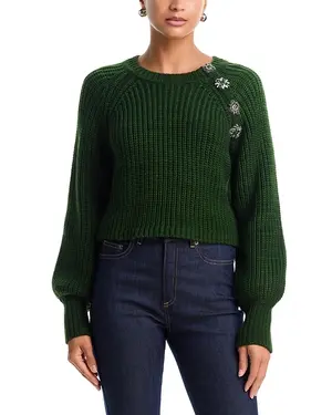 Cinq À Sept Keren Baroque Embellished Sweater - Pine Forest