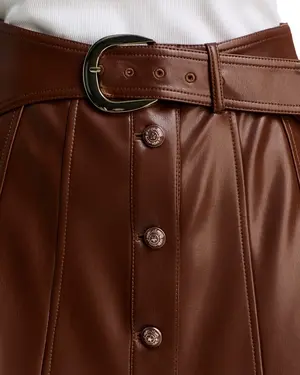 Cinq À Sept Briony Faux Leather Midi Skirt