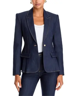 Cinq À Sept Arlene Denim Flare Hem Blazer