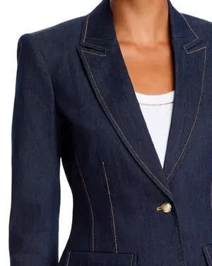 Cinq À Sept Arlene Denim Flare Hem Blazer