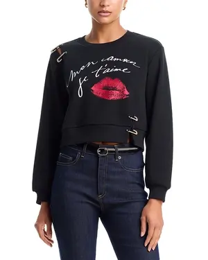 Cinq À Sept Savina Safety Pin Sweatshirt - Black