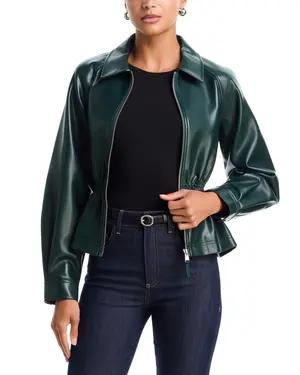 Cinq À Sept Briar Faux Leather Belted Jacket