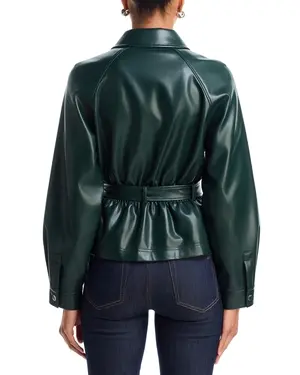 Cinq À Sept Briar Faux Leather Belted Jacket
