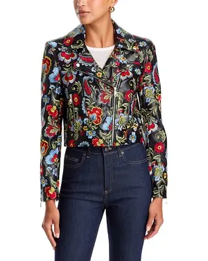 Cinq À Sept Genevive Floral Embroidered Jacket - Black Multi