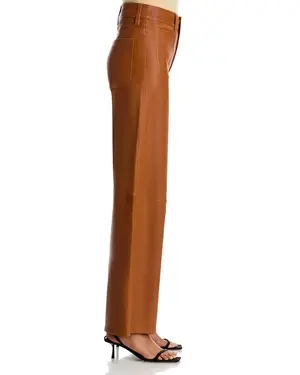 FRAME Leather Slim Palazzo Modernist Pocket Jeans