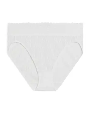 Wacoal High Bar High Cut Lace Panties - White