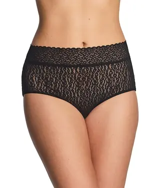 Wacoal High Bar Lace Briefs - Black