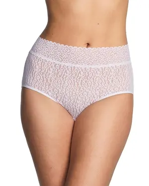 Wacoal High Bar Lace Briefs - White
