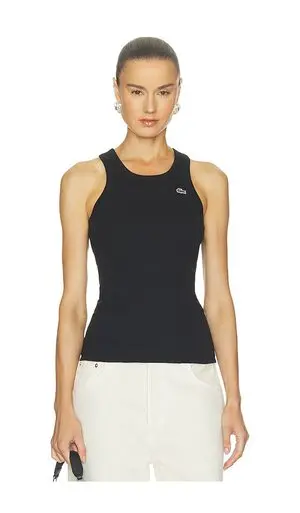 Lacoste Slim Fit Twill Tank - Black