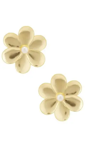 Brinker & Eliza Flora Earrings In Metallic - Gold
